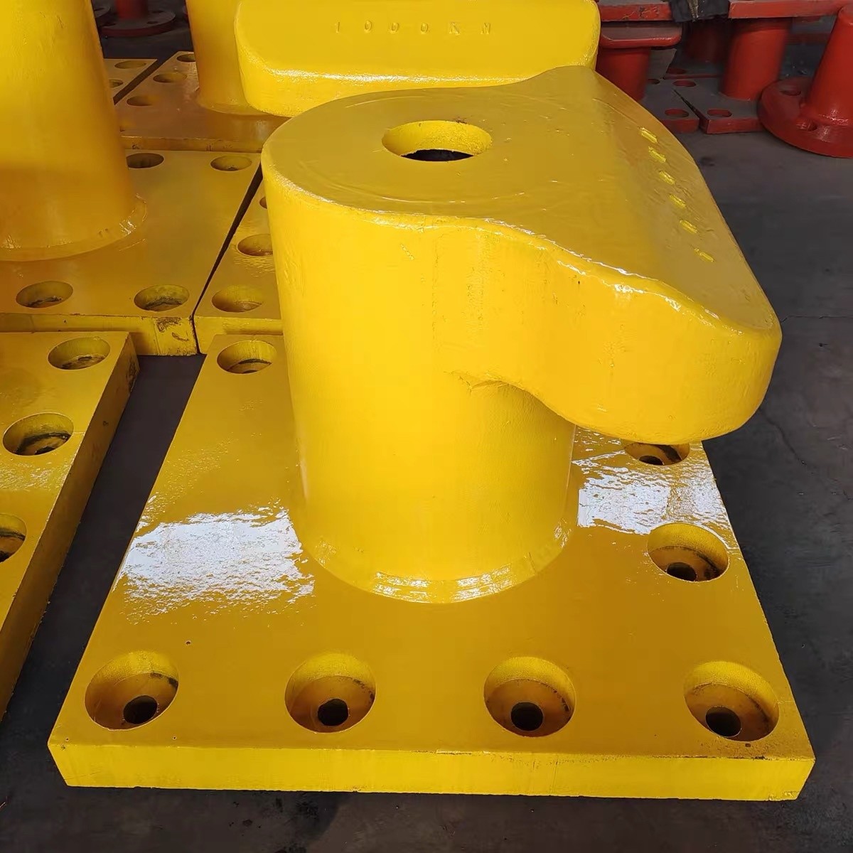1000KN Tee Type Cast Steel Jetty Bollard Single Bitt Bollard Galvanized ...