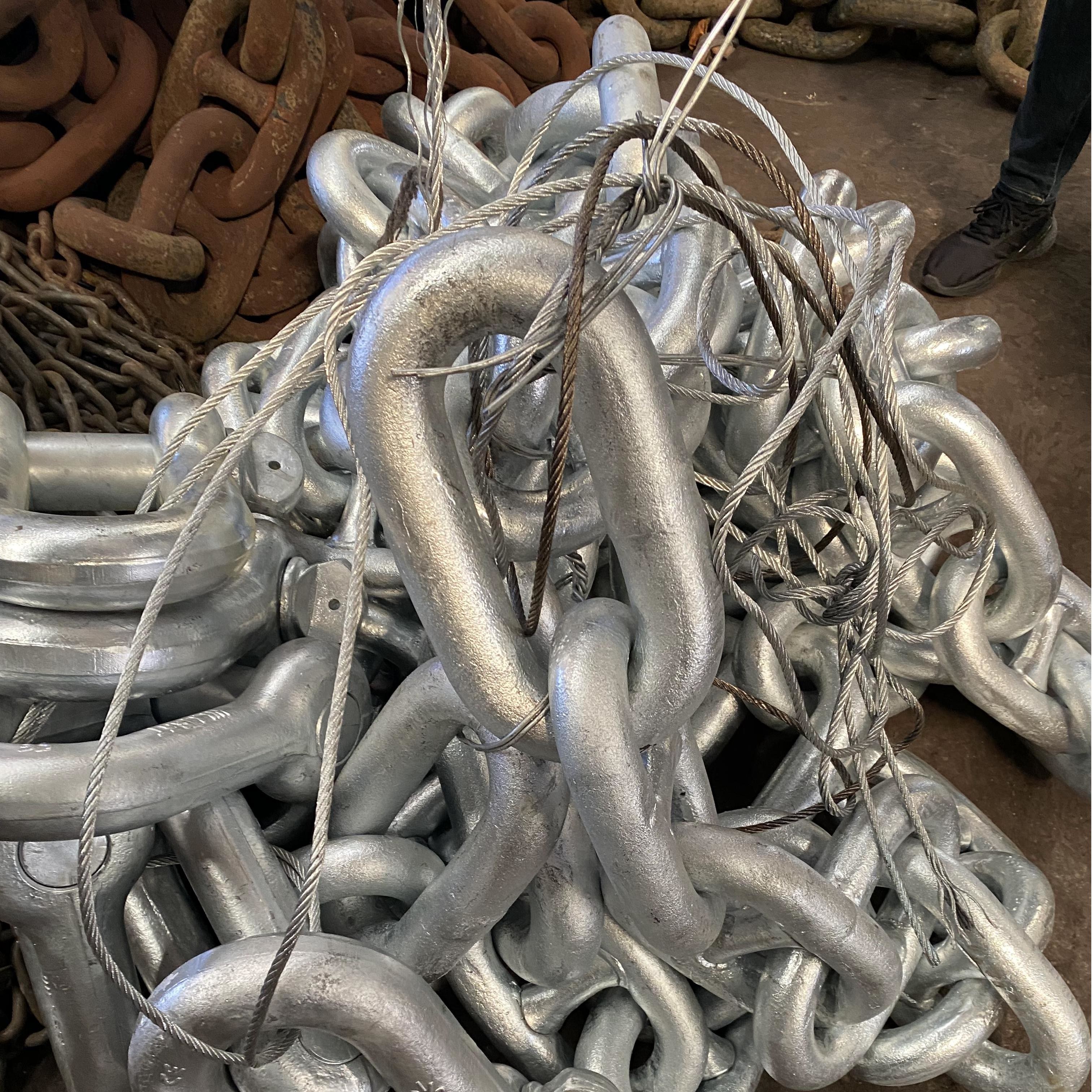 120mm Anchor Chains High Strength Alloy Steel Galvanized Stud Link ...