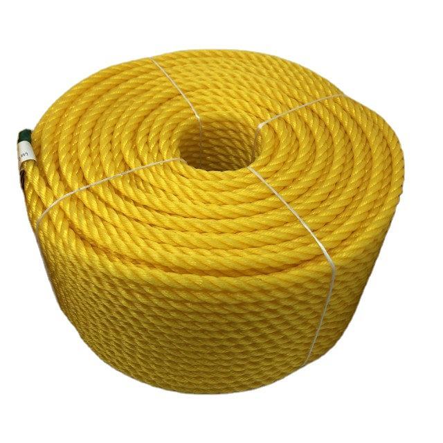 3 Strand Twisted Yellow Blue White Color Polypropylene pp Marine Ropes ...